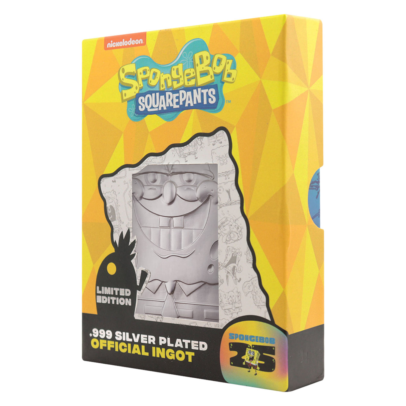 SpongeBob SquarePants 25th Anniversary .999 Silver Plated Ingot – Fanattik